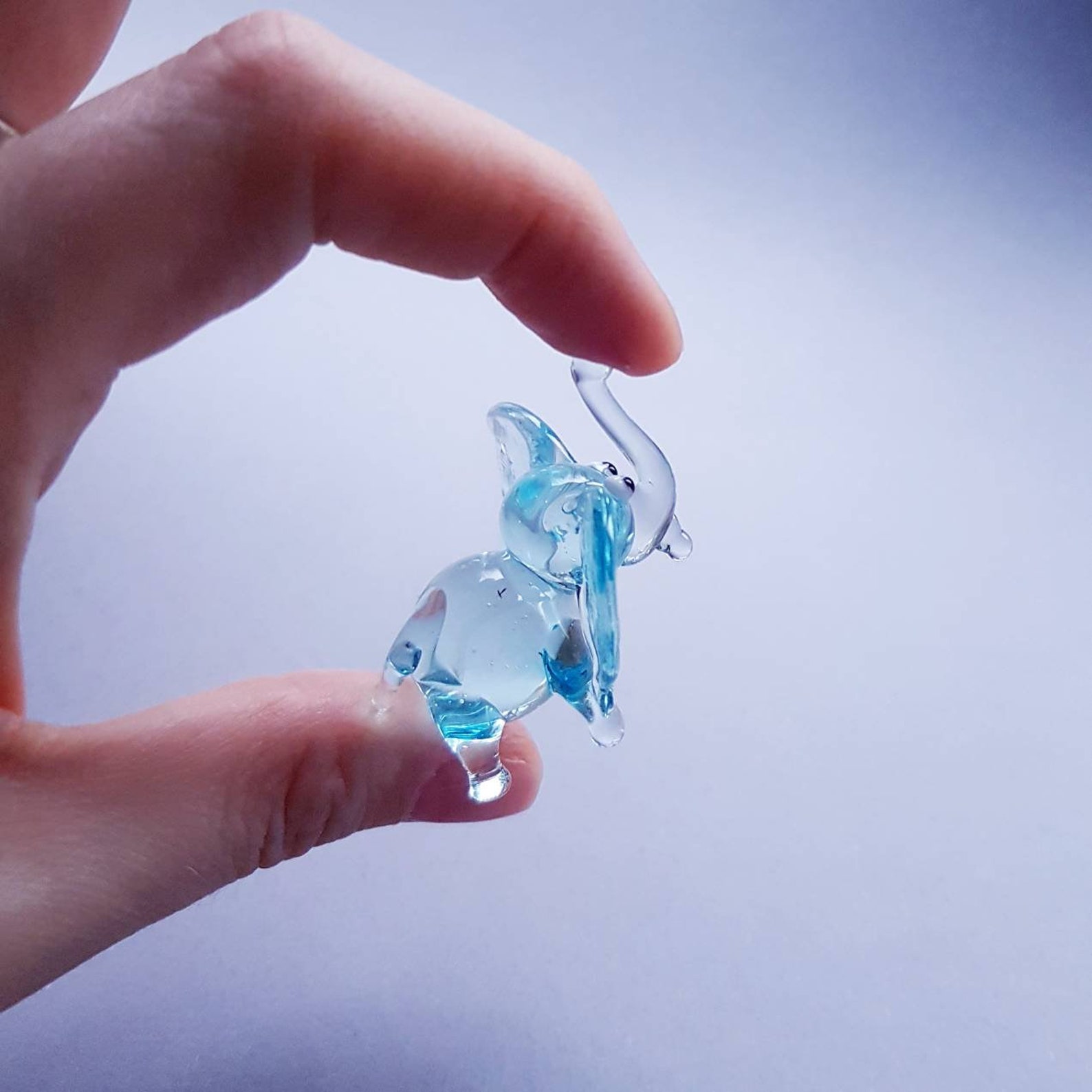 Crystal Blue Glass Elephant Murano Glass Elephant | Etsy