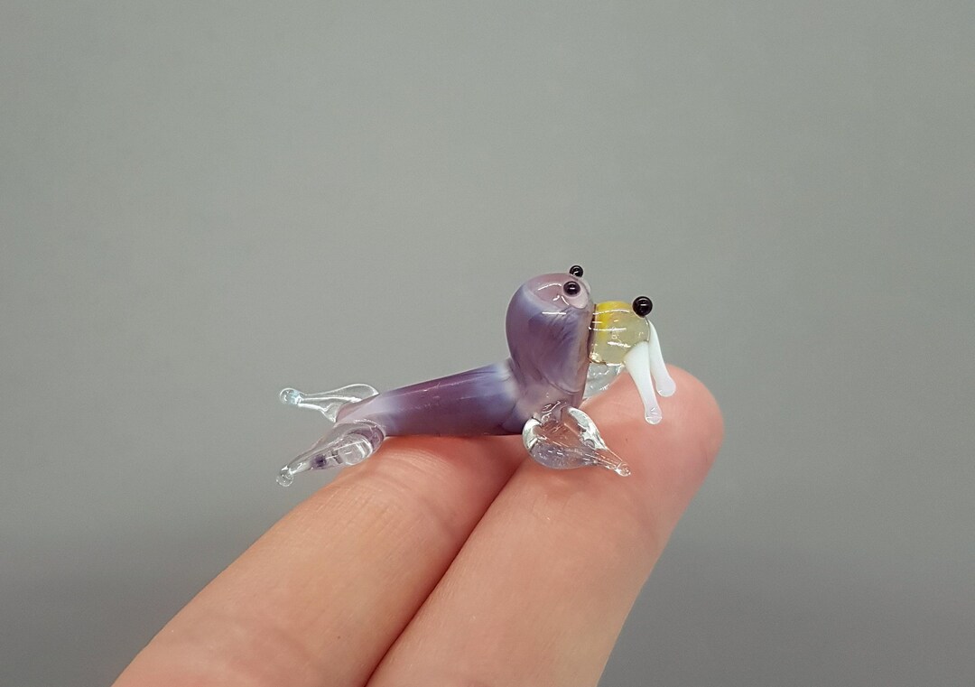 Miniature Glass Walrus Figurine, Miniscule Glass Sea Animals, Murano ...