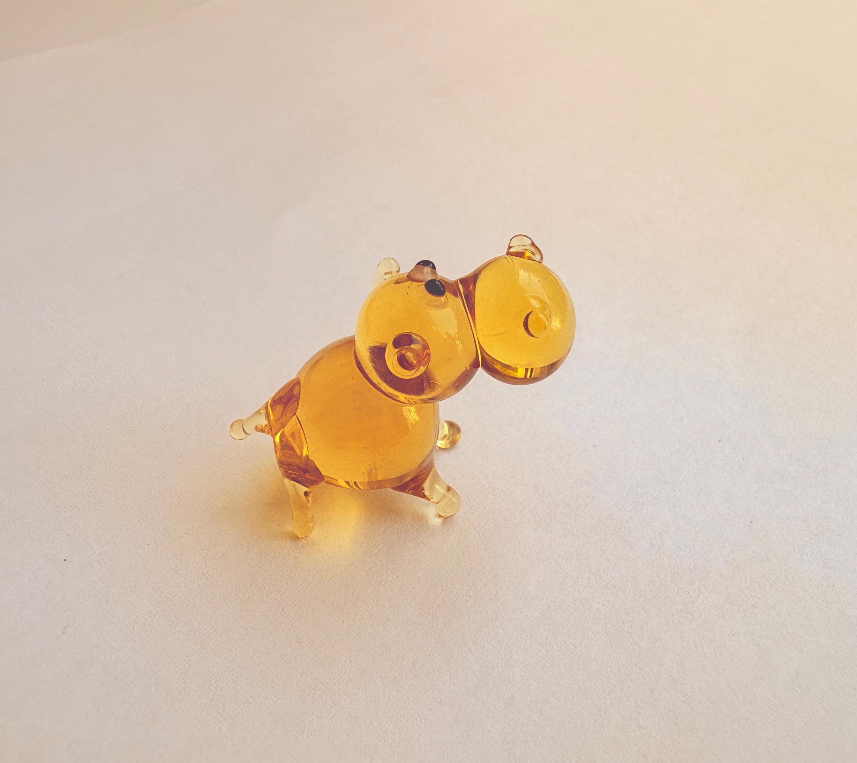 Miniature Murano Glass Hippo Figurine: Lampwork Dollhouse Animal - Etsy