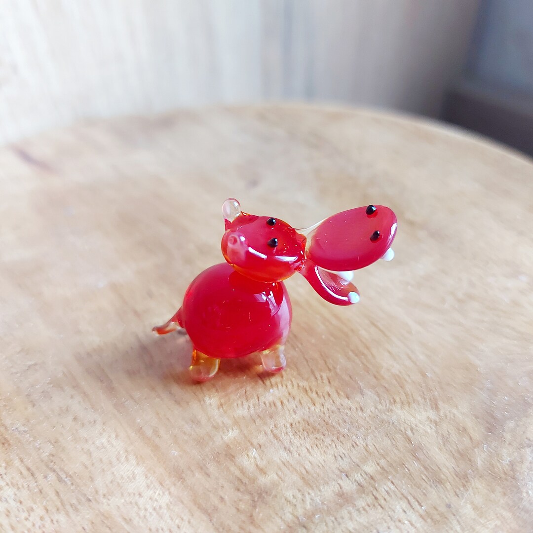 Tiny Glass Hippos, Miniature Glass Figurines, Tiny Glass Hippos, Murano ...