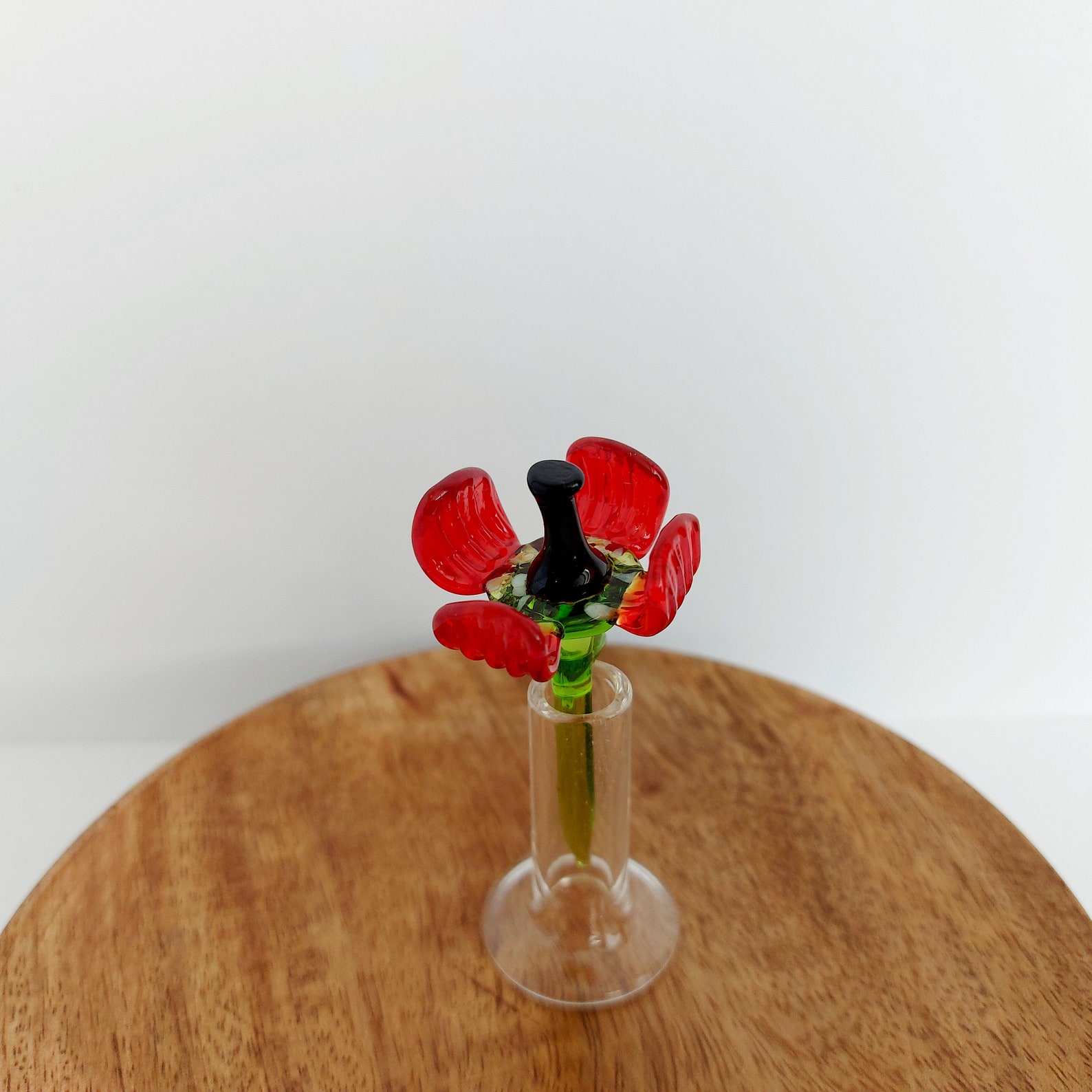 Miniature Flowers Glass Figurines Hand Blown Poppy Flower - Etsy