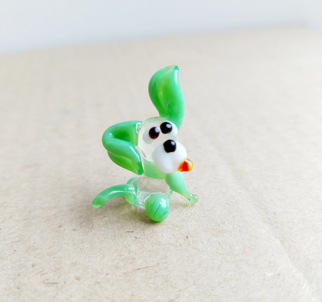 Mini Dog Glass Figurine, Murano Glass Dog, Miniature Glass Dog ...
