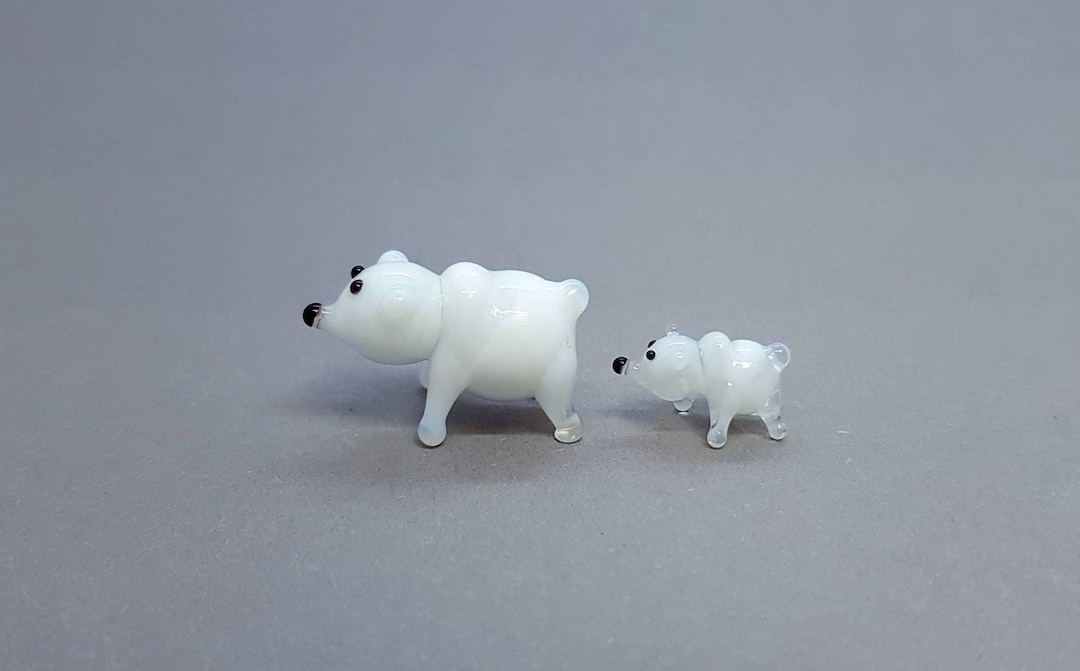 Miniature Glass Figurines, Miniscule Glass Animals, Murano Glass Polar ...
