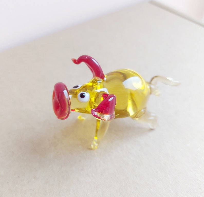 Mini Pig Glass Figurine Hand Blown Glass Pig Figurine - Etsy