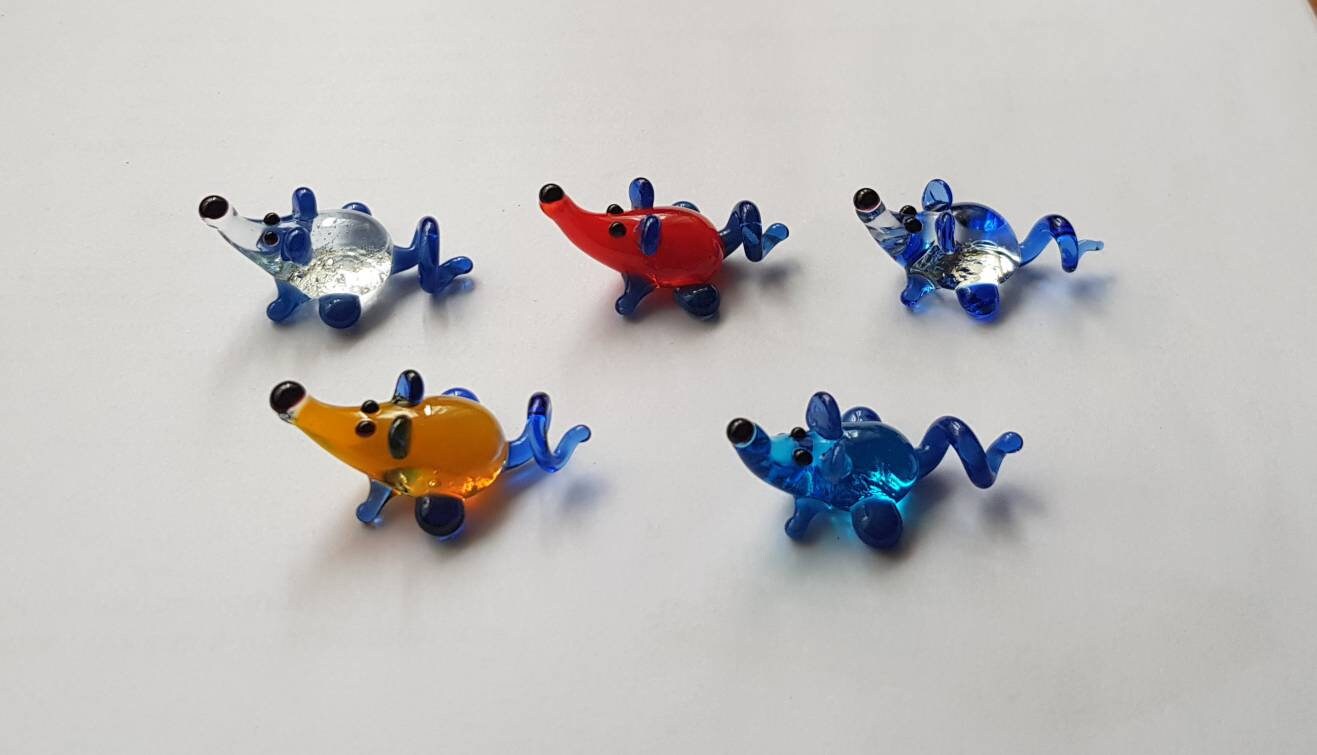 Miniature Glass Figurines Miniature Glass Rat Murano Glass | Etsy