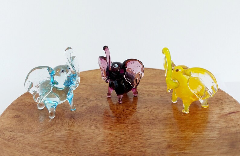 Crystal Blue Glass Elephant Murano Glass Elephant - Etsy