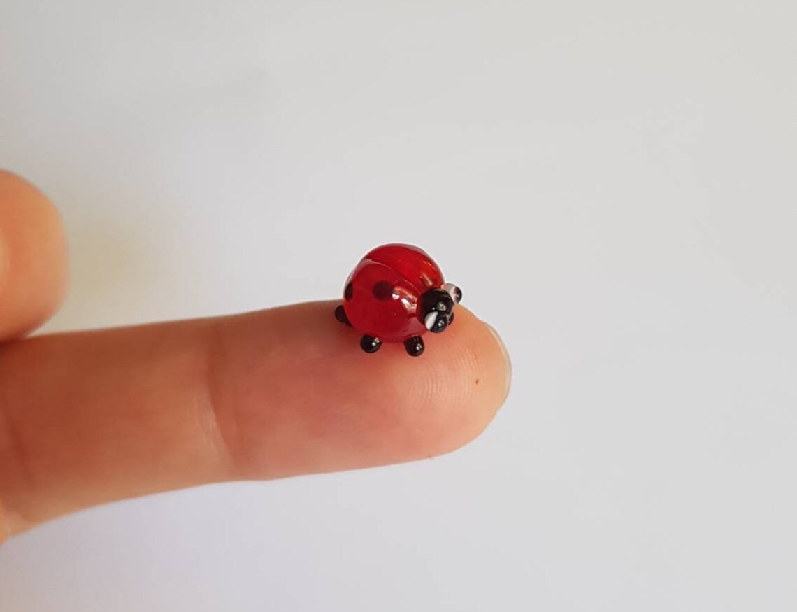 True Size Ladybug Micro Glass Insects Murano Glass Ladybug - Etsy