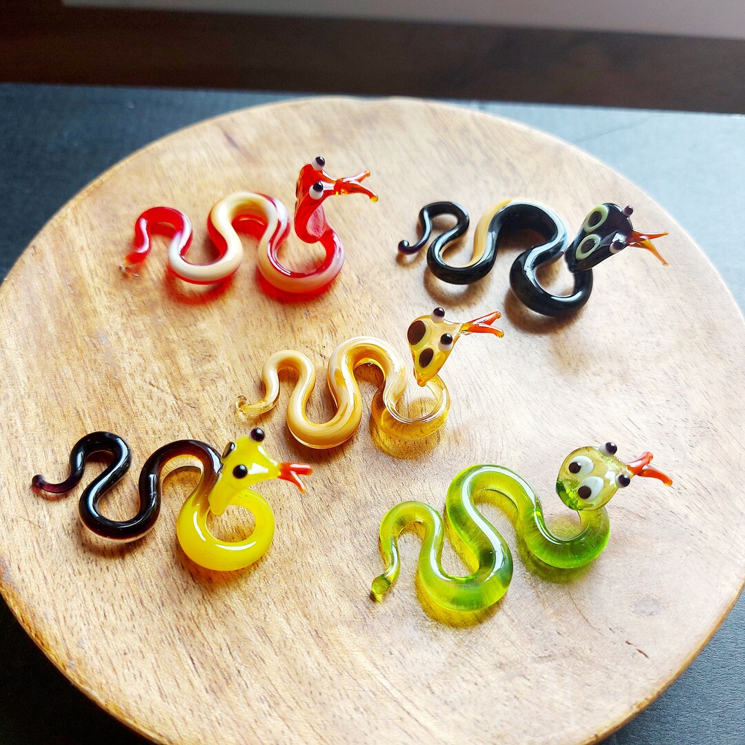 Miniature Glass Cobra, Glass Snake, Murano Glass Snake, Collectible ...