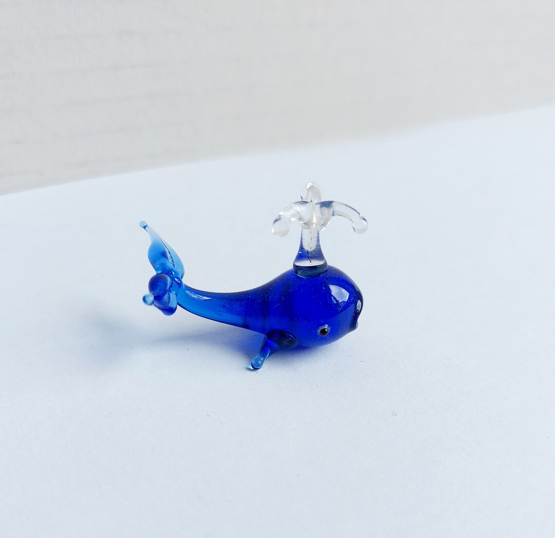 Miniature Whale, Murano Glass Whale, Collectible Glass Whale, Doll ...