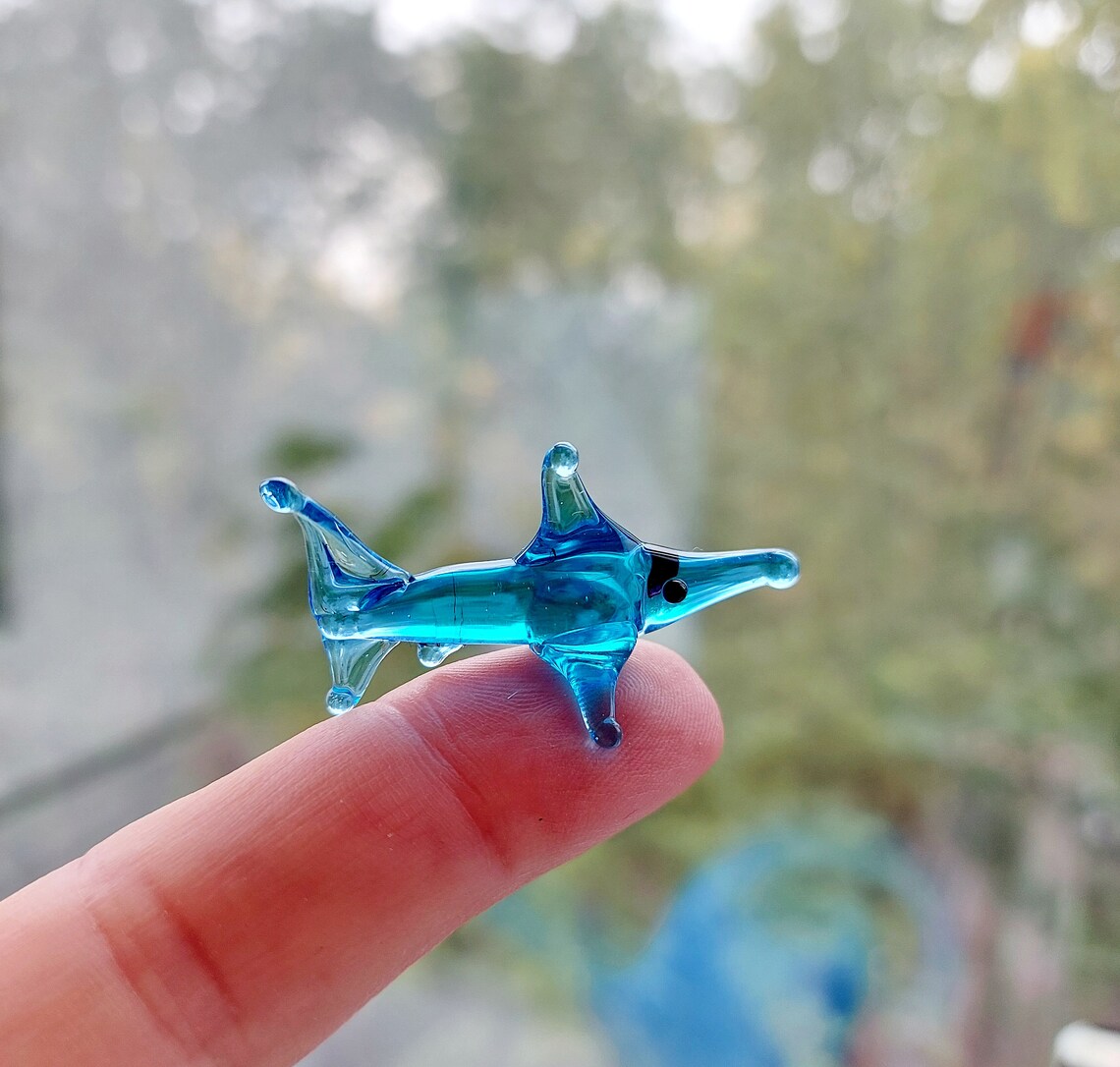 Miniature Glass Figurines Tiny Glass Shark Murano Glass - Etsy
