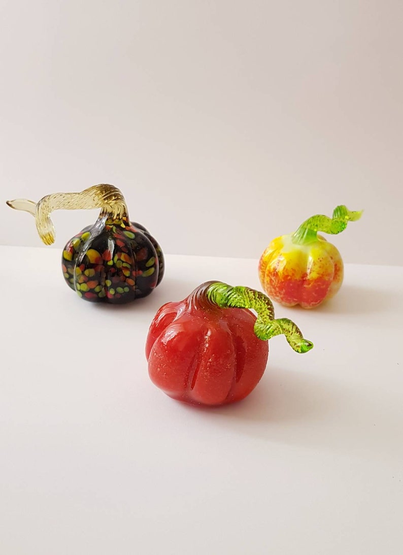 Glass Pumpkin Figurine Pumpkin Figurine For Halloween Murano | Etsy