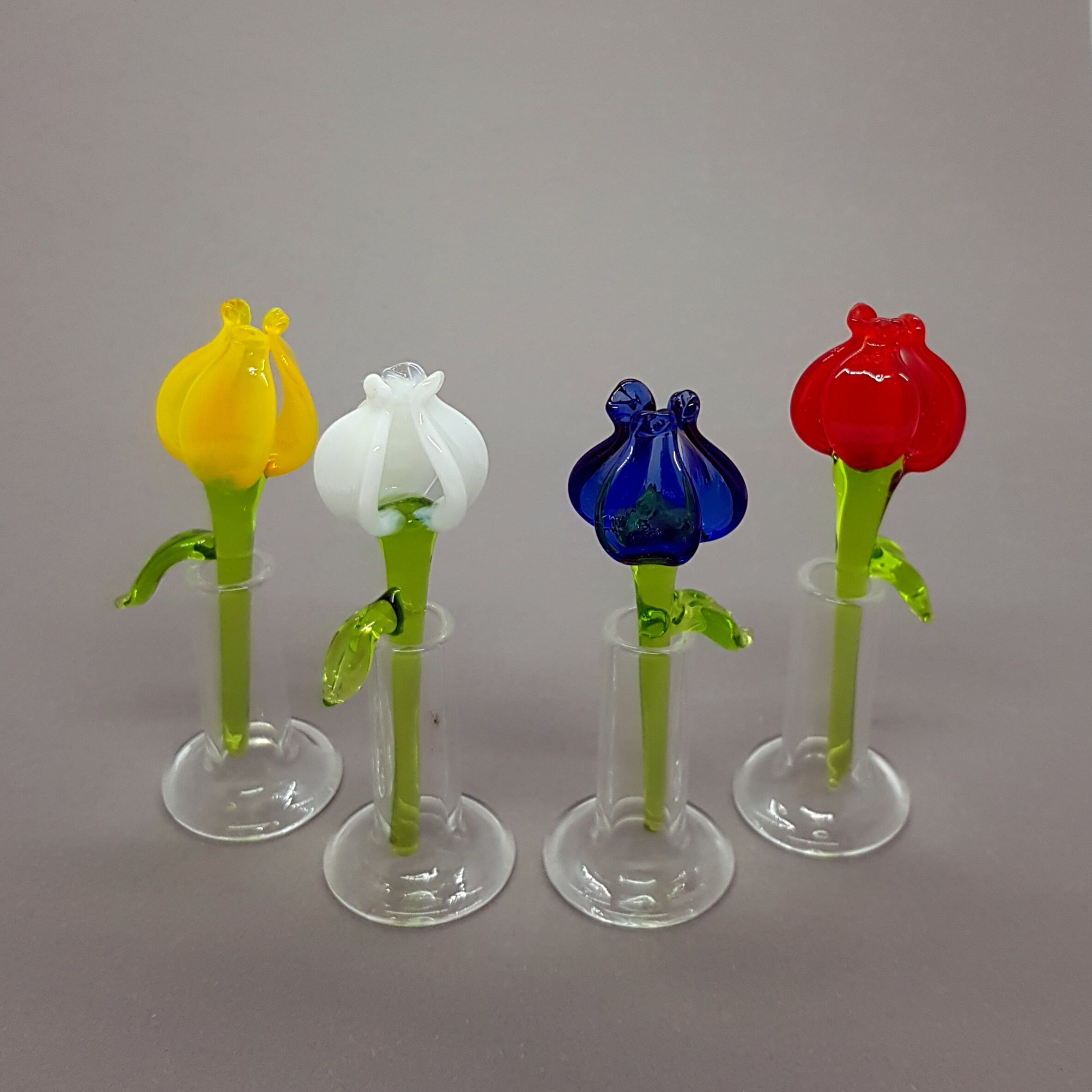 Miniature Flowers Handmade Glass Figurines Hand Blown Glass Etsy