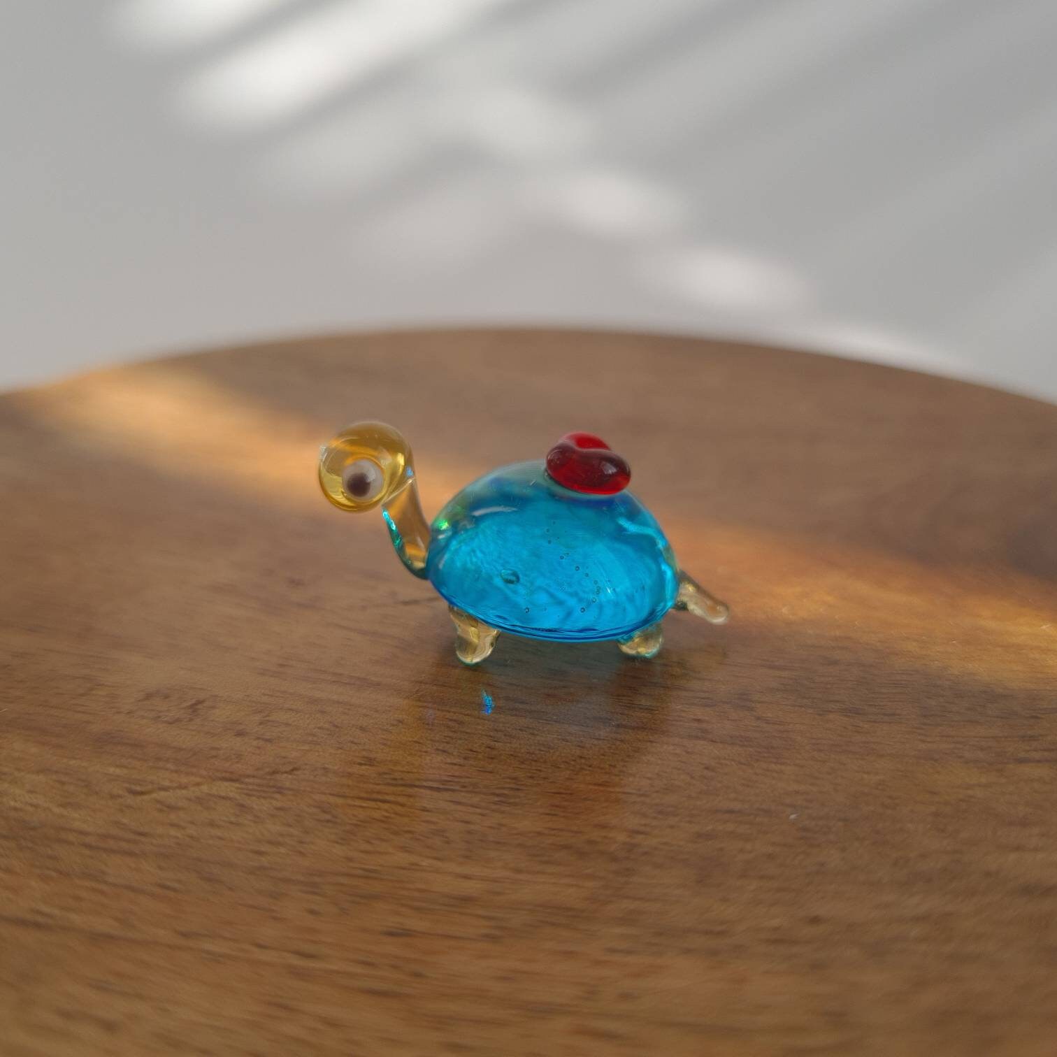 Mini Glass Turtle Tiny Glass Sea Blue Turtle With Ladybug - Etsy