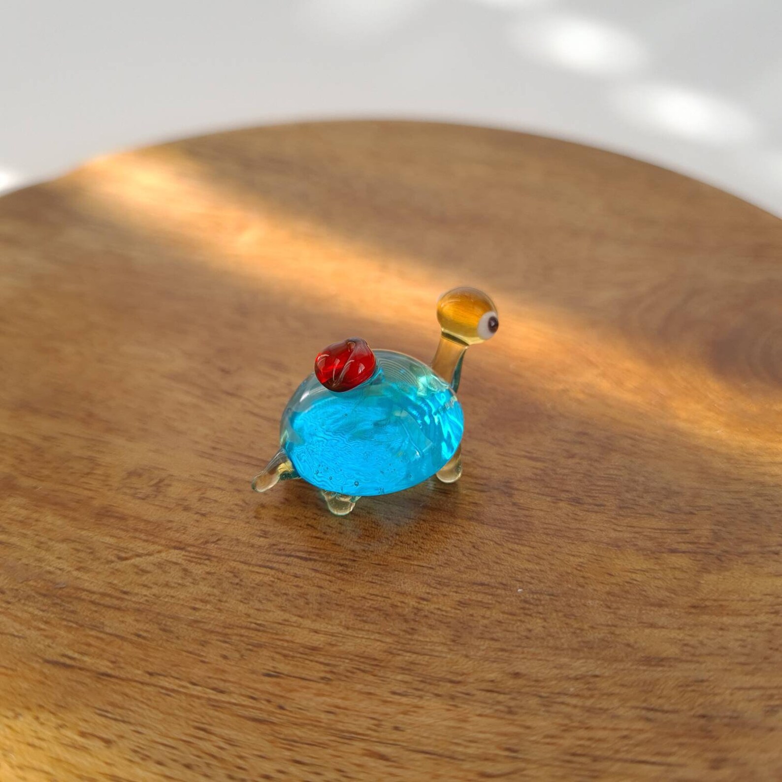 Mini Glass Turtle Tiny Glass Sea Blue Turtle With Ladybug - Etsy