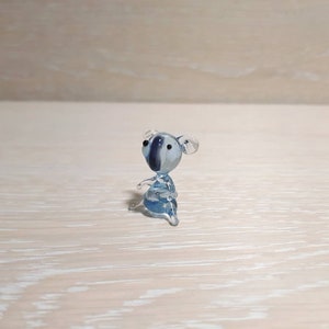 Mini Glass Blue Koala Figurine, Miniscule Glass Animals, Murano Glass ...
