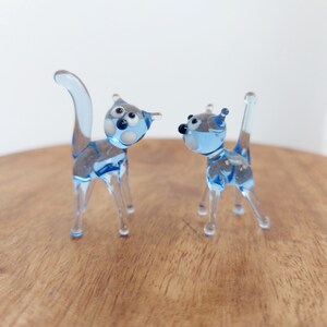 Mini Blue Cat, Murano Glass Blue Cat, Collectible Glass Kiiten, Doll ...