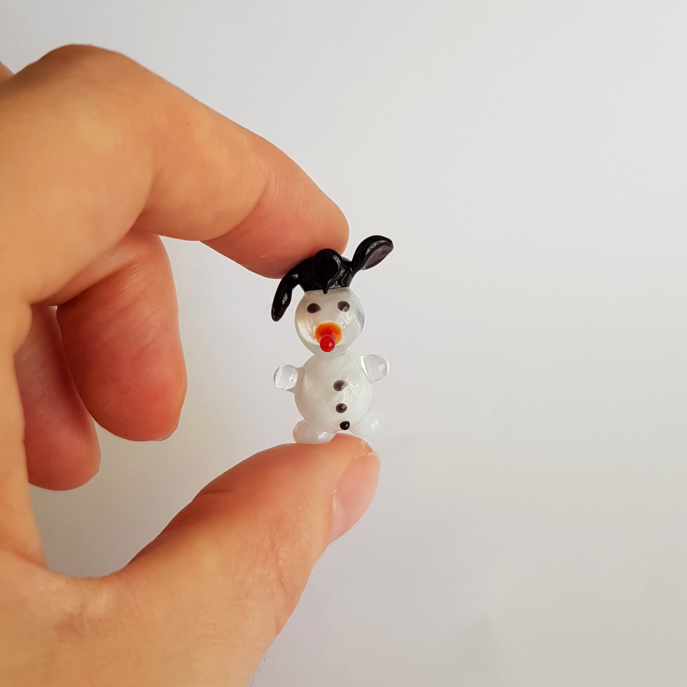 Miniature Glass Figurines Tiny Glass Snowman Murano Glass - Etsy