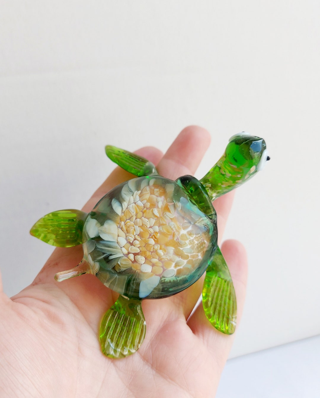 Colorful Sea Turtle Blown Glass Sea Turtle Collectible Turtle Figurine ...