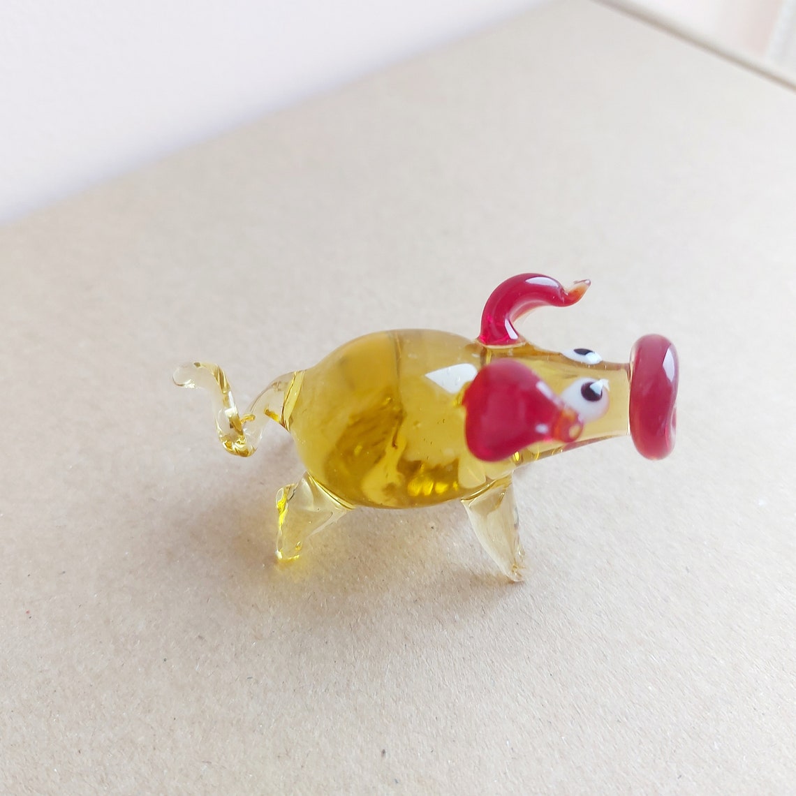 Mini Pig Glass Figurine Hand Blown Glass Pig Figurine - Etsy