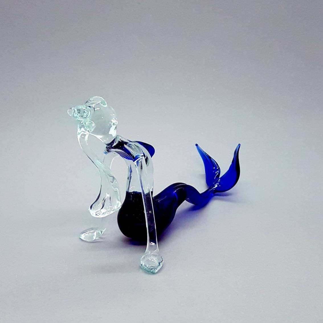 Crystal Glass Mermaid Collectible Mermaid Resting On Shore Etsy