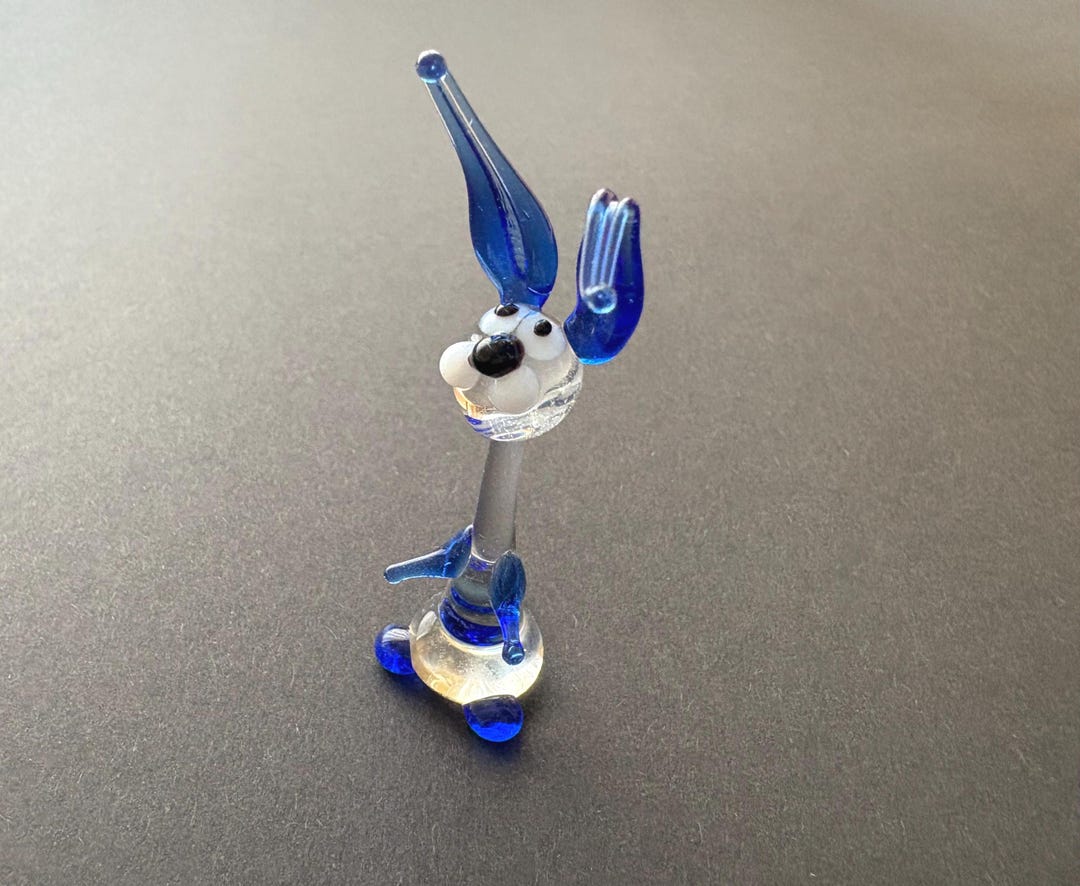 Miniature Murano Glass Rabbit: Handmade Dollhouse Animal - Etsy