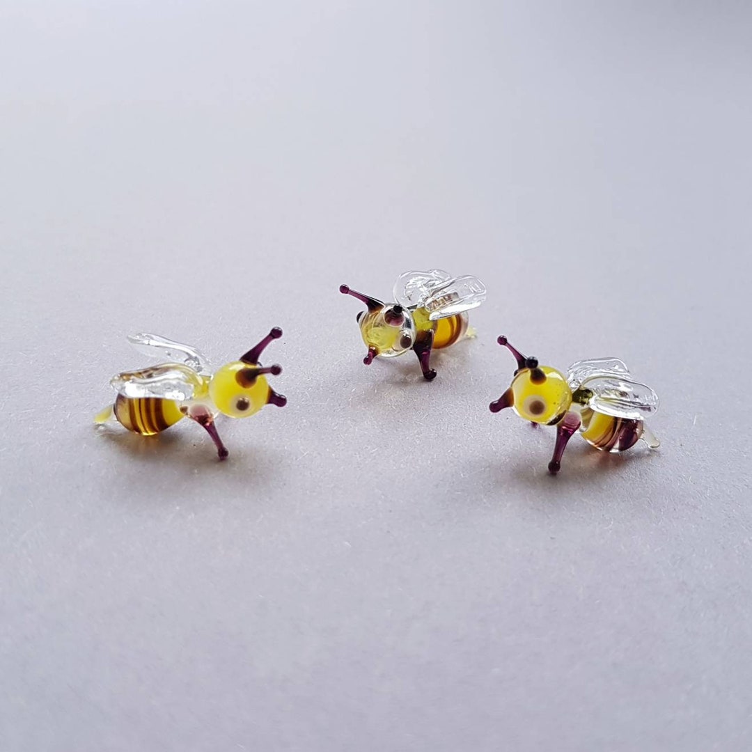 True Size Honey Bee, Micro Glass Insects, Murano Glass Honey Bee ...
