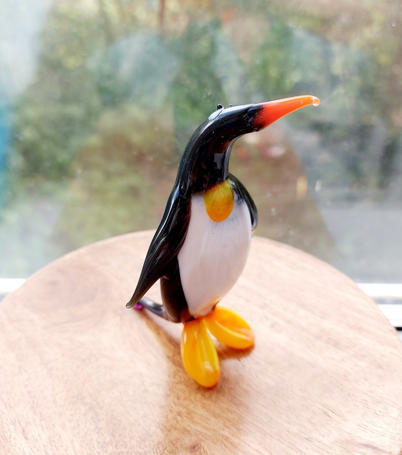 Penguin Glass Figurine Hand Blown Glass Penguin Bird Hand - Etsy