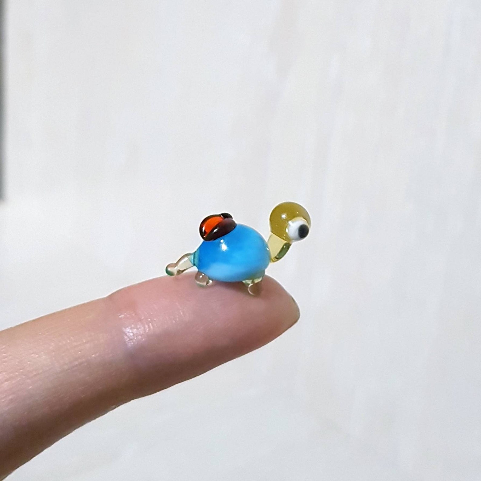 Micro Glass Figurines Tiny Glass Turtle With Ladybug Murano - Etsy