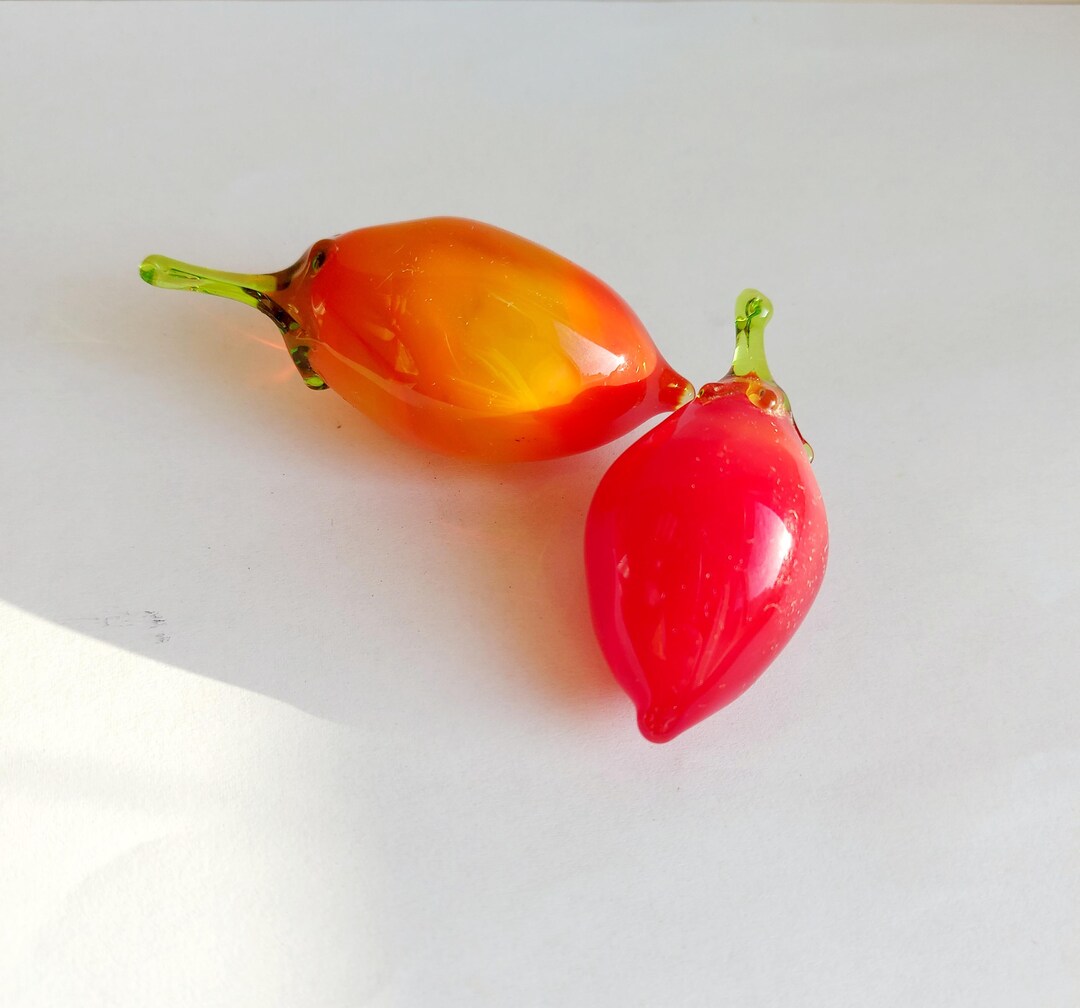 Glass Tomato Figurine, Glass Tomato for Kitchen Decoration, Hand Blown ...