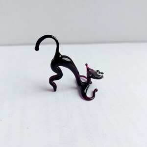 Miniature Glass Cat, Murano Glass Siamese Cat, Collectible Glass Kitten ...