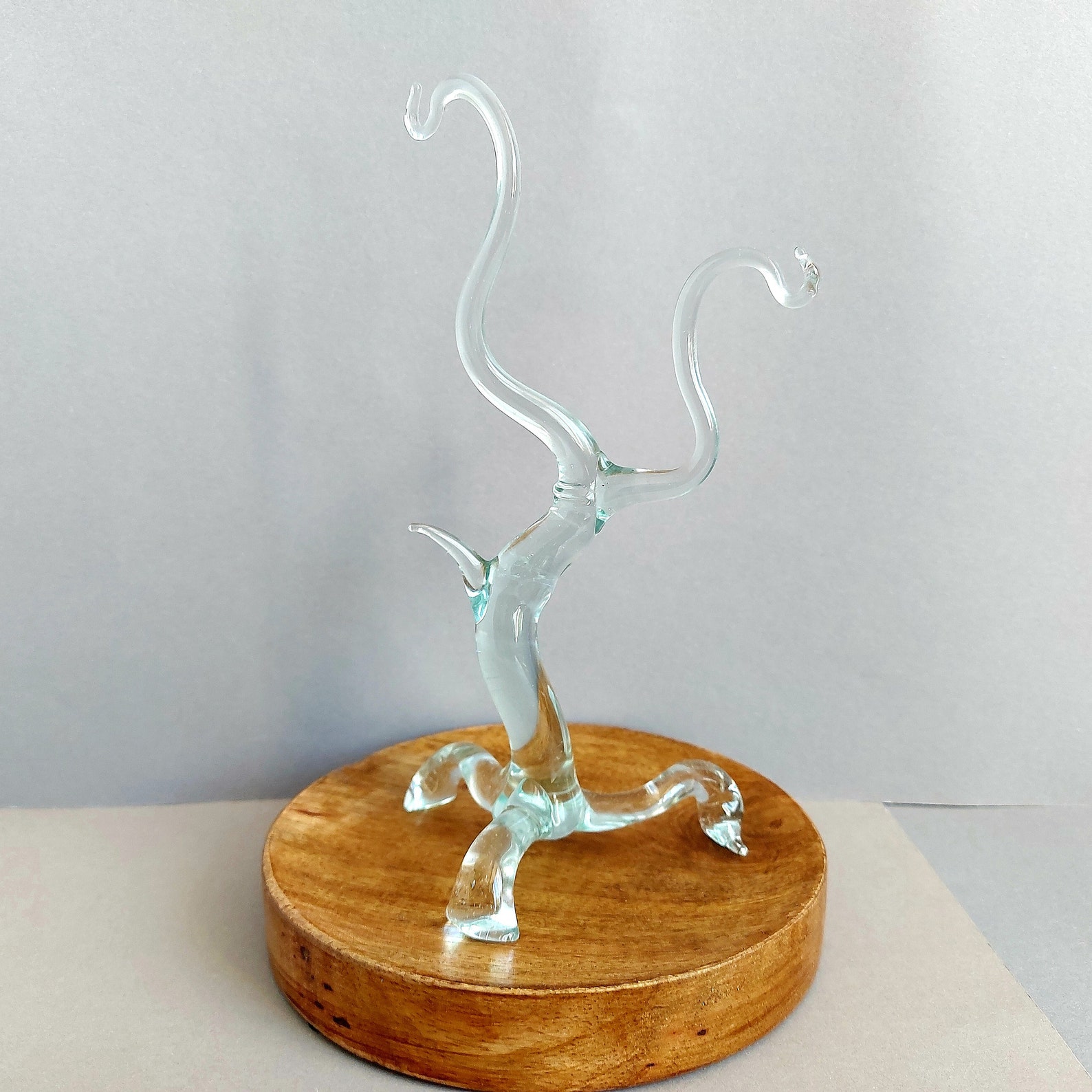 Glass Tree With Hearts Figurine Hand Blown Glass Tree With - Etsy