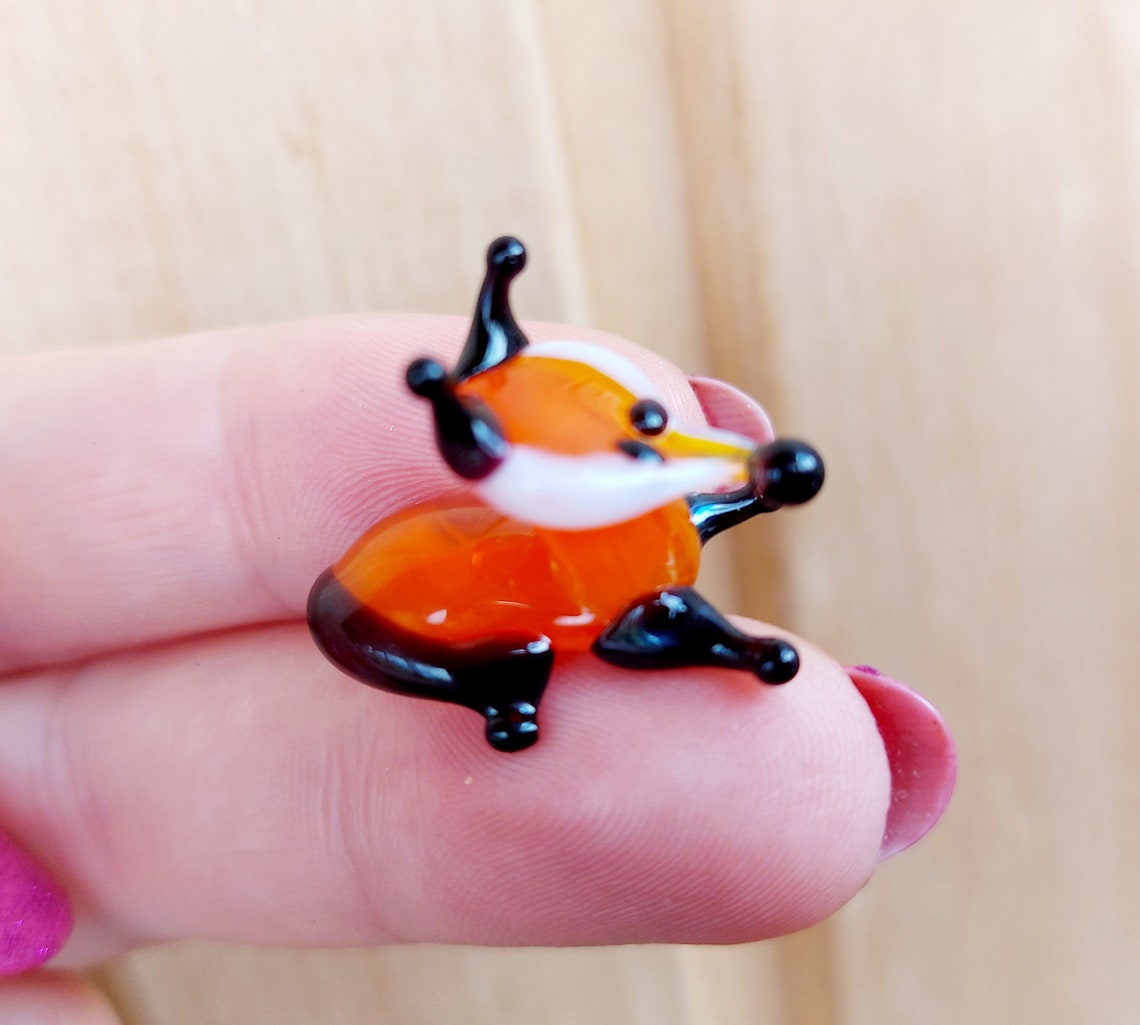 Miniature Glass Figurines Miniature Glass Fox Murano Glass - Etsy