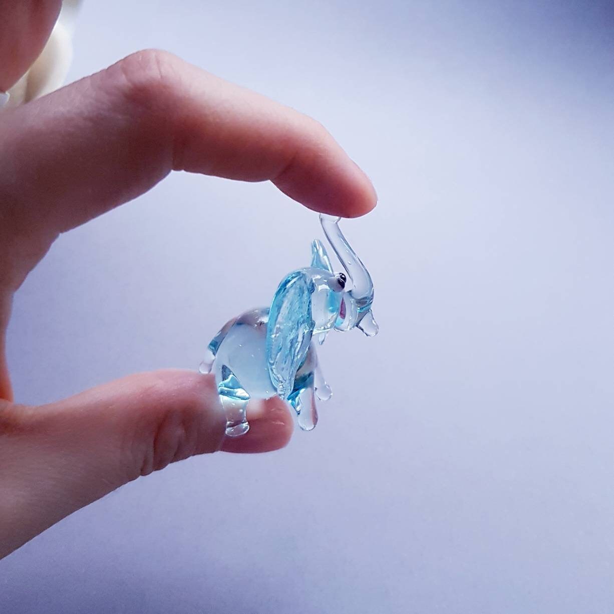 Crystal Blue Glass Elephant Murano Glass Elephant | Etsy