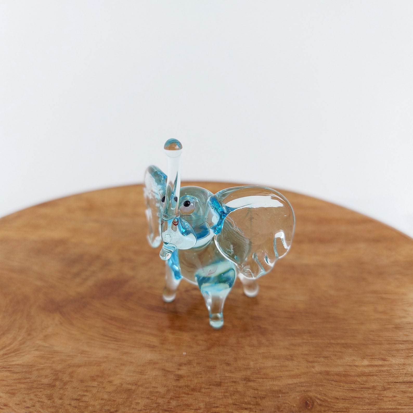 Crystal Blue Glass Elephant Murano Glass Elephant - Etsy