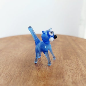 Mini Blue Cat, Murano Glass Blue Cat, Collectible Glass Kiiten, Doll ...