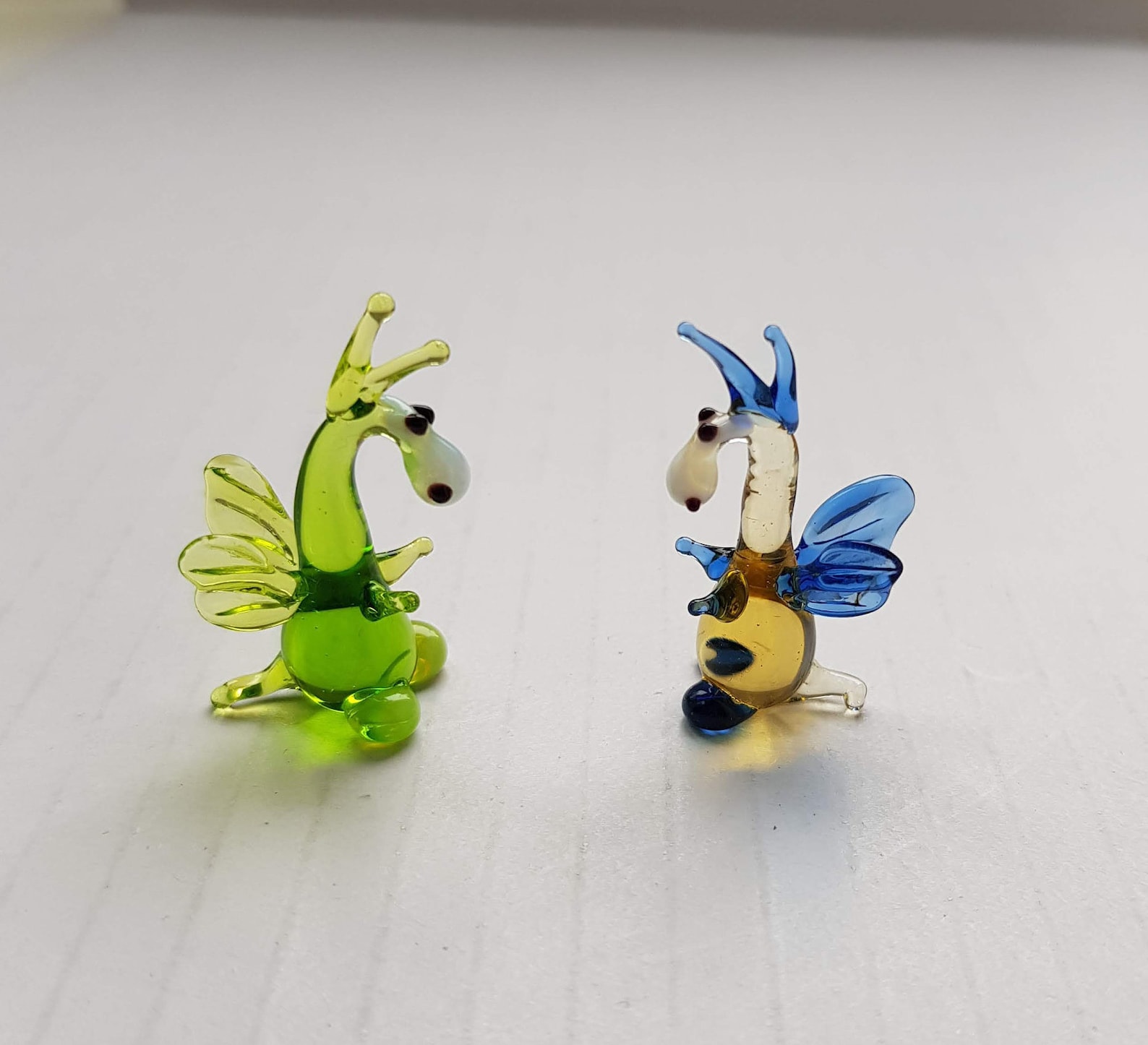Miniature Glass Figurines Miniature Glass Fairy Dragon - Etsy