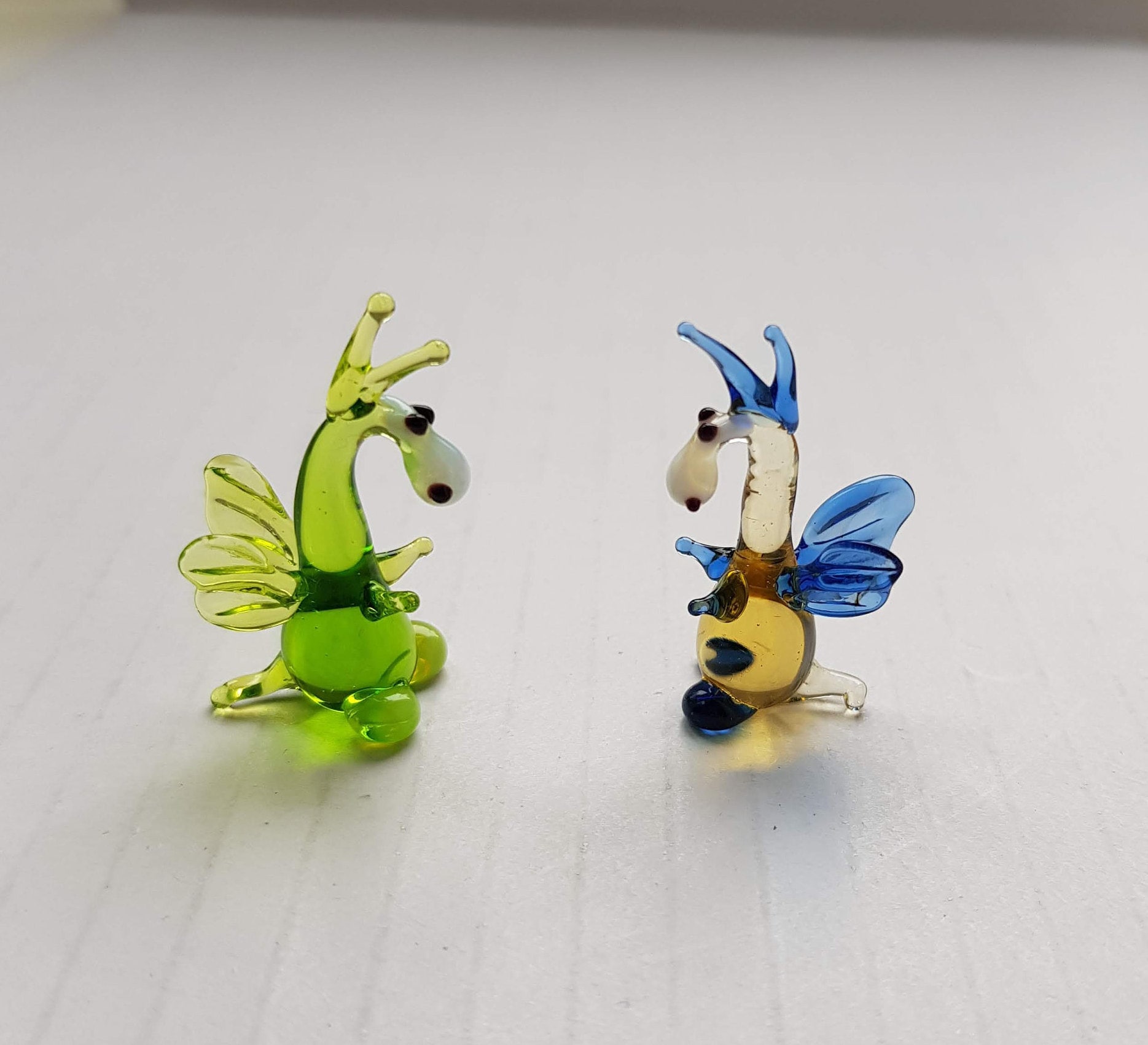 Miniature Glass Figurines Miniature Glass Fairy Dragon - Etsy