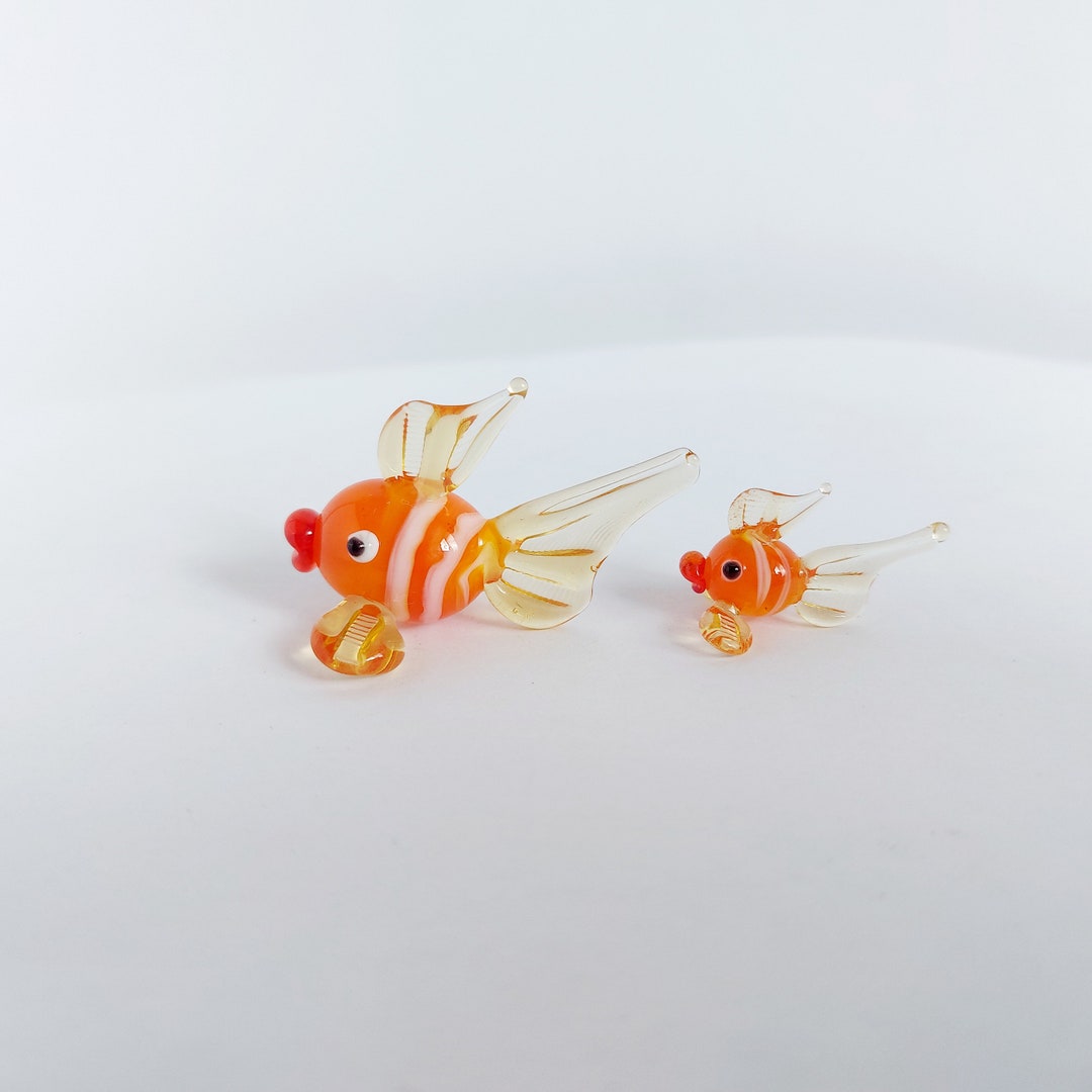 Handmade Murano Glass Goldfish: Miniature Dollhouse Figurine - Etsy