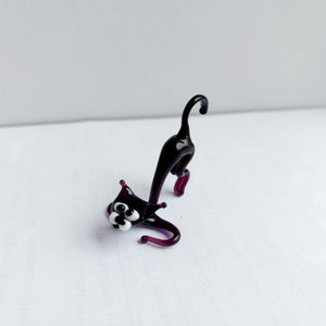 Miniature Glass Cat, Murano Glass Siamese Cat, Collectible Glass Kitten ...