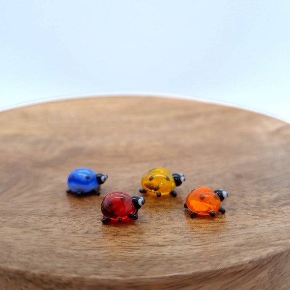 True Size Ladybug Micro Glass Insects Colorful Glass | Etsy