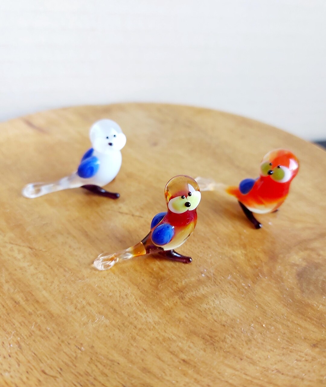 Miniature Glass Owl Figurines, Miniscule Glass Animals, Hand Blown ...