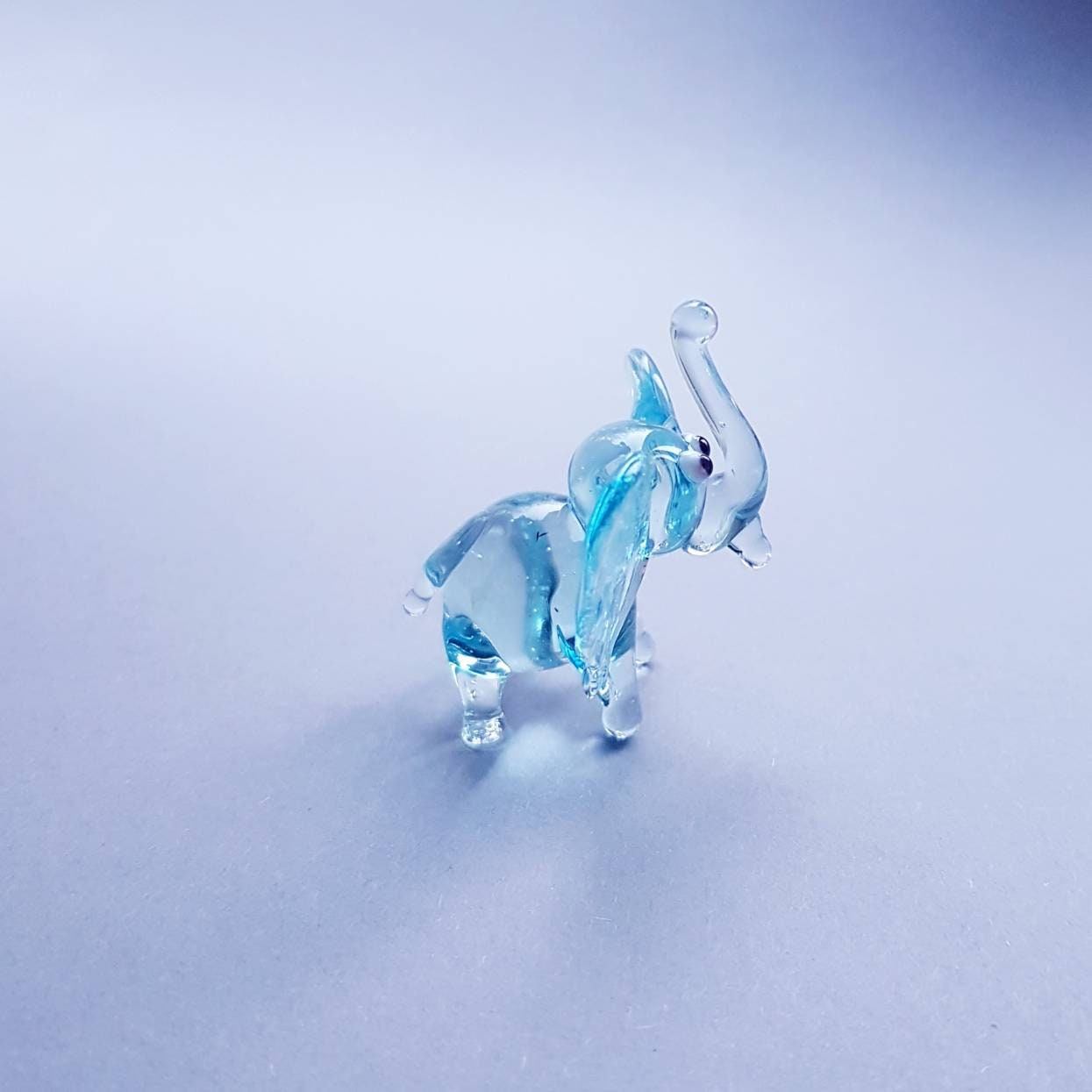 Crystal Blue Glass Elephant Murano Glass Elephant | Etsy