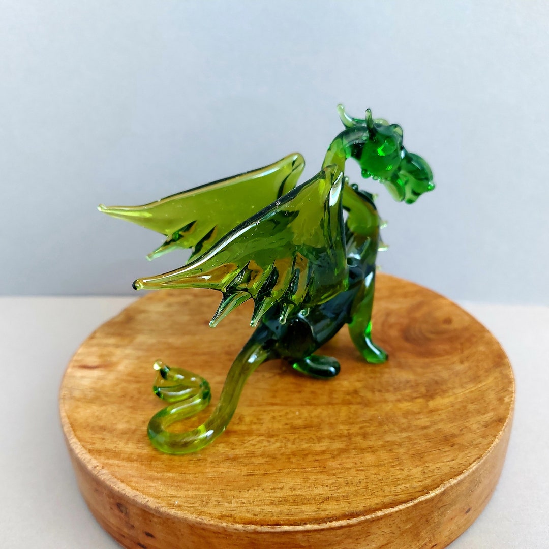 Dragon Glass Figurine, Glass Fairy Dragon, Murano Glass Dragon ...