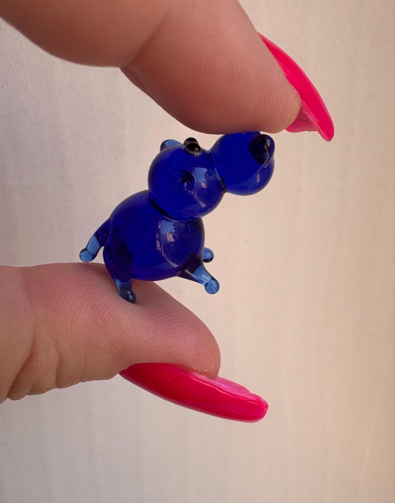 Miniature Murano Glass Hippo Figurine: Lampwork Dollhouse Animal - Etsy