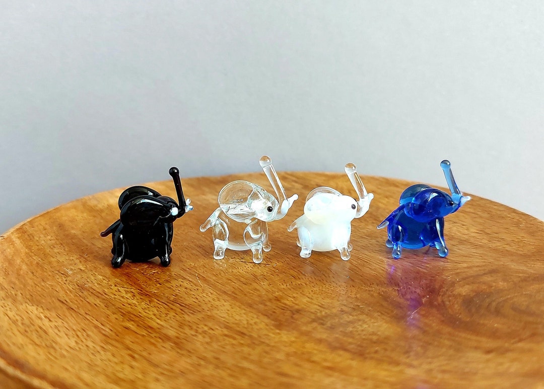 Miniature Glass Elephant Miniature Glass Figurine Murano - Etsy