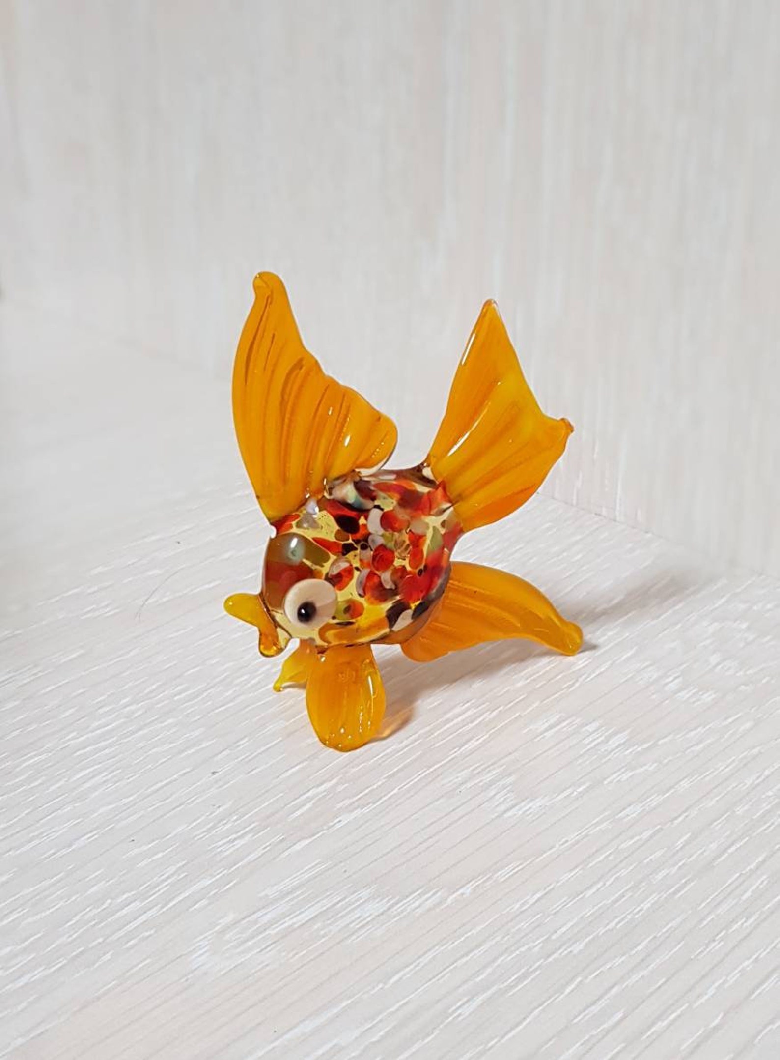 Golden Fish Glass Figurine Goldfish Hand Blown Glass - Etsy