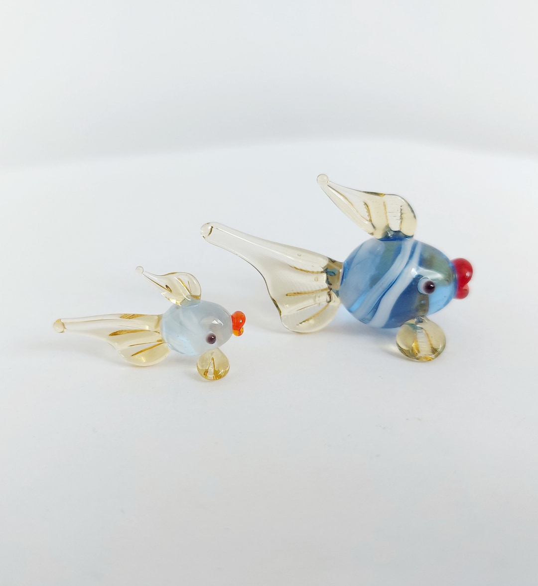 Murano Glass Fish Figurines: Miniature Dollhouse Decor - Etsy