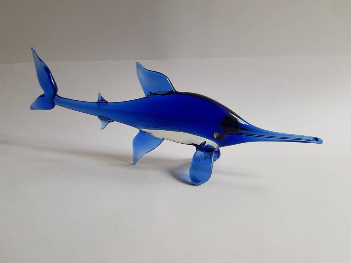 Marlin Fish Glass Figurine Hand Blown Glass Marlin Marlin | Etsy