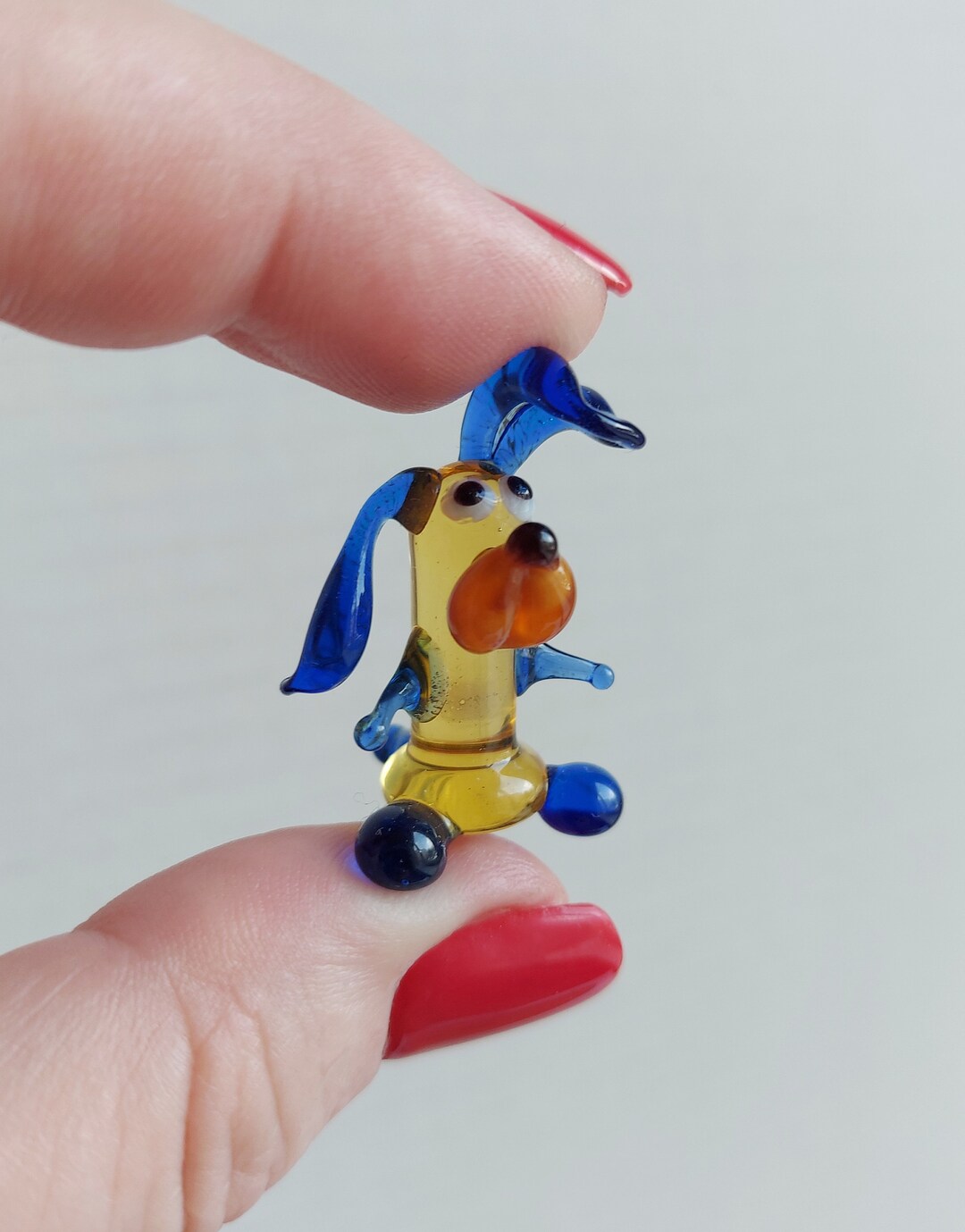 Miniature Glass Dog Figurine: Lampwork Dollhouse Animal - Etsy