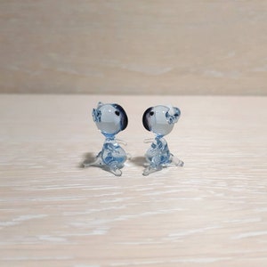 Mini Glass Blue Koala Figurine, Miniscule Glass Animals, Murano Glass ...